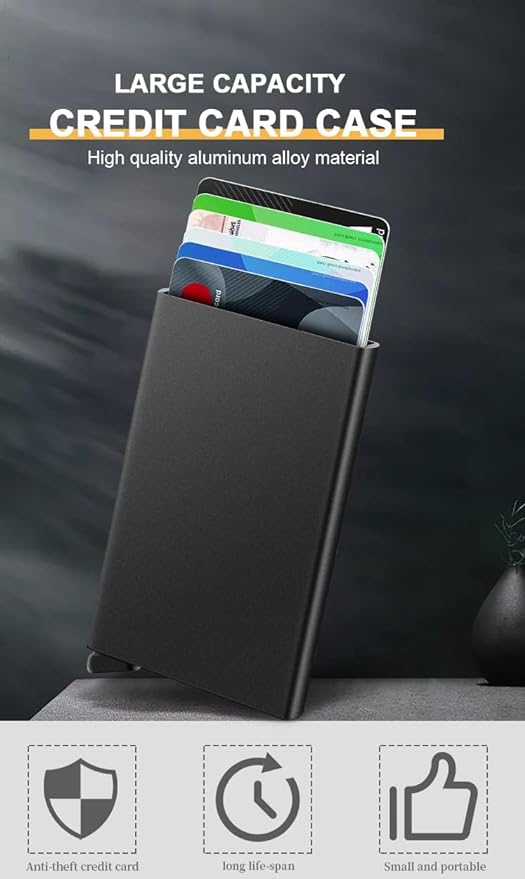 Rfid smart wallet anti theft aluminum pop up travel card holder ...